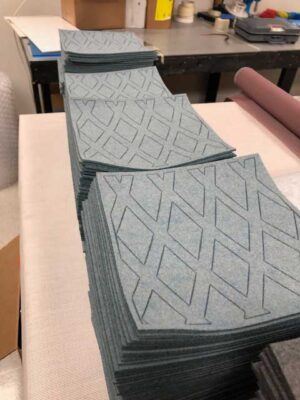 Hanging felt panels, hanging room divider/partition, sound barrier products